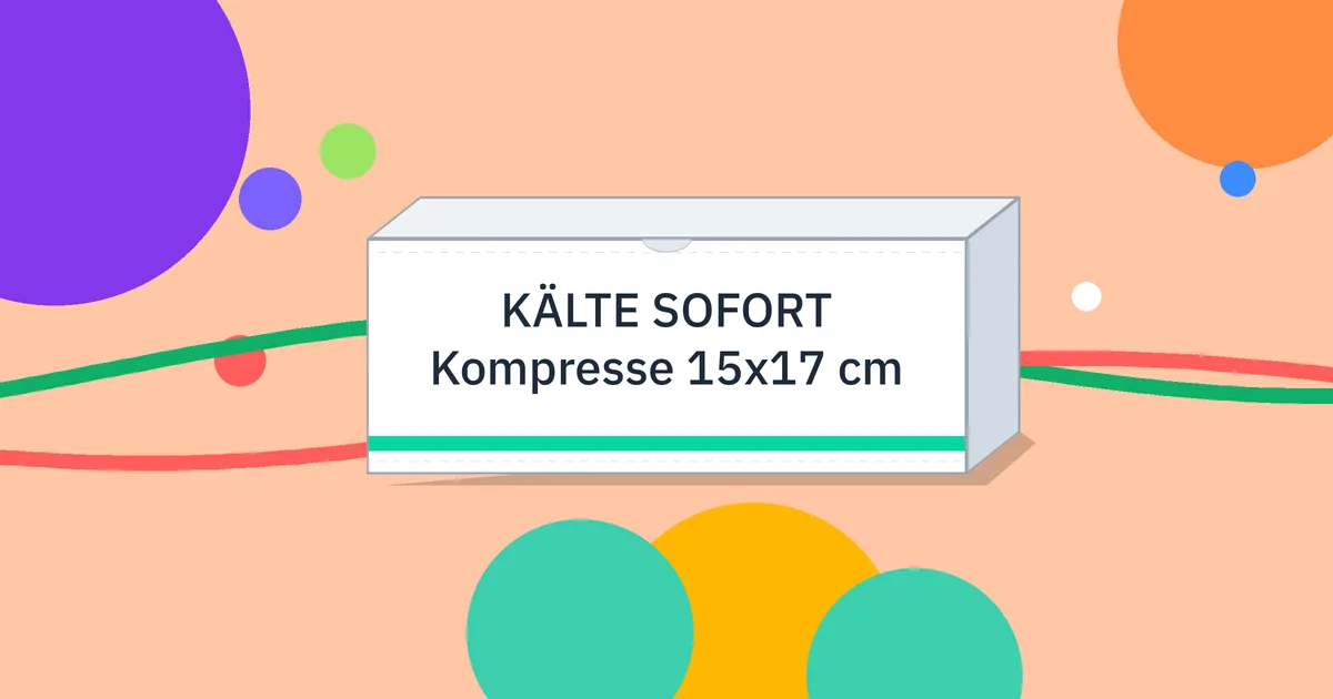 Symbolbild: Packung mit der Aufschrift KÄLTE SOFORT Kompresse 15x17 cm (PZN 19379976) – Verfügbarkeit und Bezug in Apotheken in Frankfurt am Main