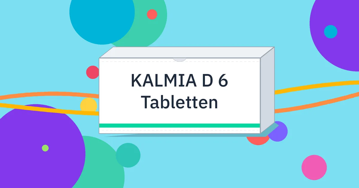 Symbolbild: Packung mit der Aufschrift KALMIA D 6 Tabletten (PZN 02632566) – Verfügbarkeit und Bezug in Apotheken in Frankfurt am Main
