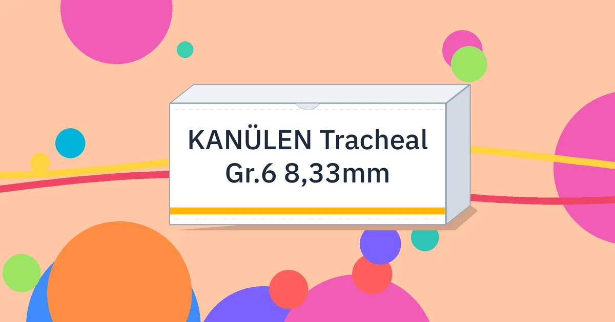 Symbolbild: Packung mit der Aufschrift KANÜLEN Tracheal Gr.6 8,33mm (PZN 02441151) – Verfügbarkeit und Bezug in Apotheken in Frankfurt am Main