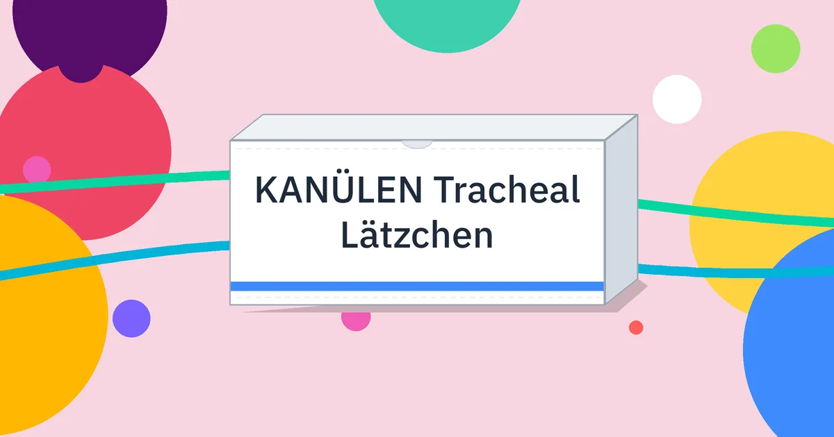 Symbolbild: Packung mit der Aufschrift KANÜLEN Tracheal Lätzchen (PZN 01965828) – Verfügbarkeit und Bezug in Apotheken in Frankfurt am Main