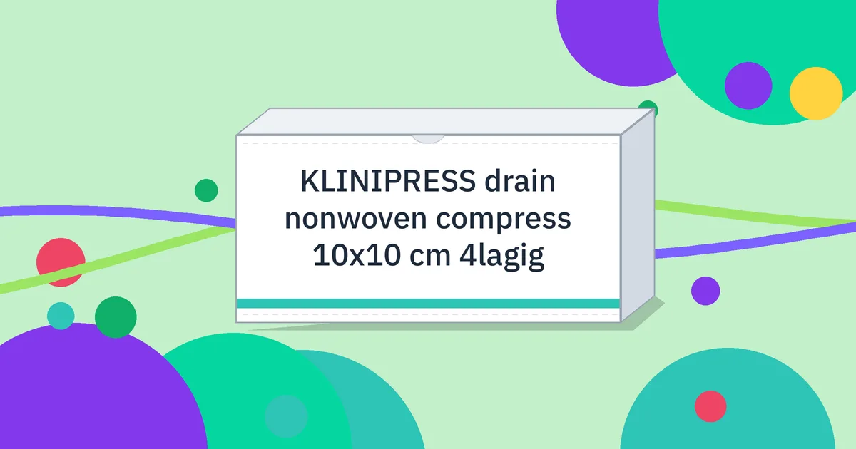 Symbolbild: Packung mit der Aufschrift KLINIPRESS drain nonwoven compress 10x10 cm 4lagig (PZN 13242242) – Verfügbarkeit und Bezug in Apotheken in Frankfurt am Main