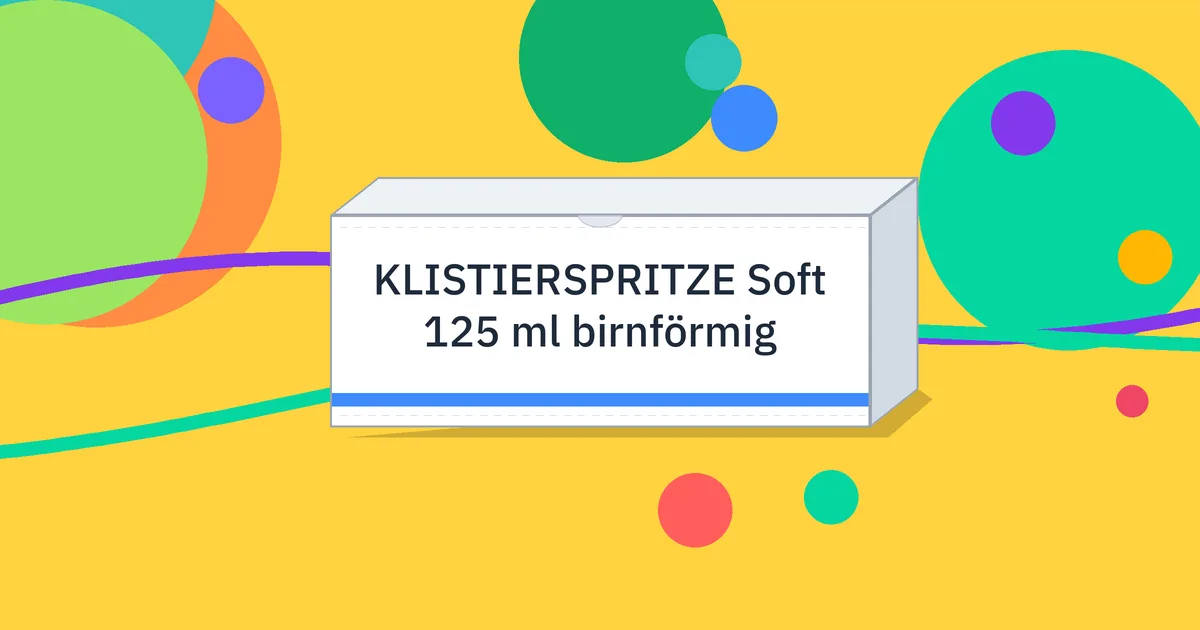 Symbolbild: Packung mit der Aufschrift KLISTIERSPRITZE Soft 125 ml birnförmig (PZN 19101850) – Verfügbarkeit und Bezug in Apotheken in Frankfurt am Main