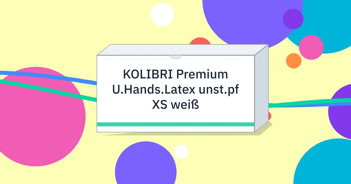 Symbolbild: Packung mit der Aufschrift KOLIBRI Premium U.Hands.Latex unst.pf XS weiß (PZN 15198901) – Verfügbarkeit und Bezug in Apotheken in Frankfurt am Main