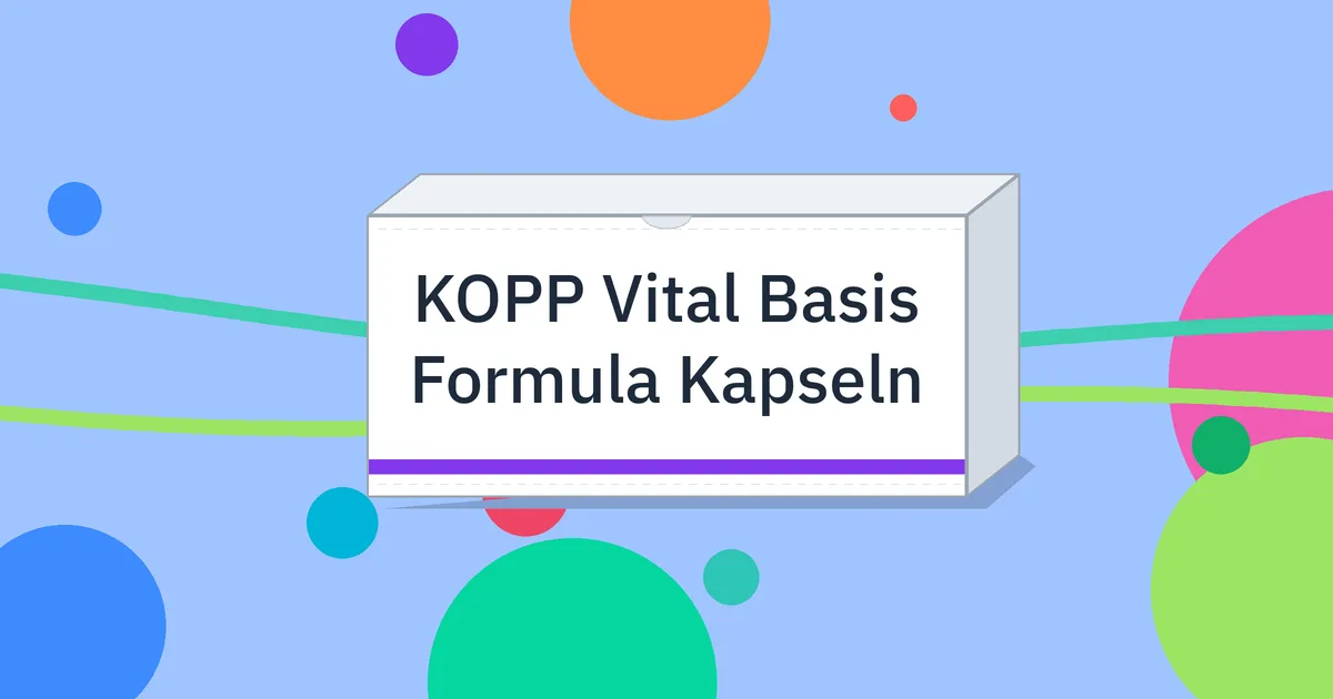Symbolbild: Packung mit der Aufschrift KOPP Vital Basis Formula Kapseln (PZN 18810886) – Verfügbarkeit und Bezug in Apotheken in Frankfurt am Main