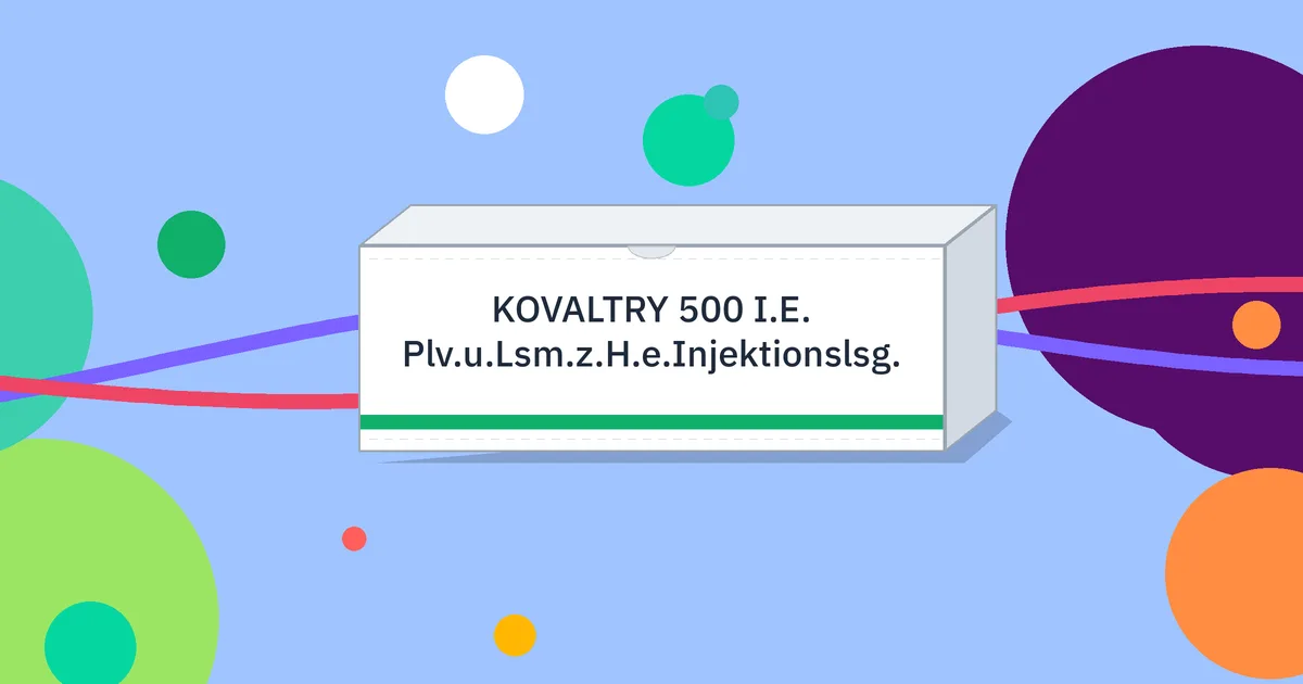 Symbolbild: Packung mit der Aufschrift KOVALTRY 500 I.E. Plv.u.Lsm.z.H.e.Injektionslsg. (PZN 16936985) – Verfügbarkeit und Bezug in Apotheken in Frankfurt am Main