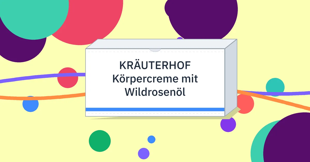 Symbolbild: Packung mit der Aufschrift KRÄUTERHOF Körpercreme mit Wildrosenöl (PZN 10412755) – Verfügbarkeit und Bezug in Apotheken in Frankfurt am Main