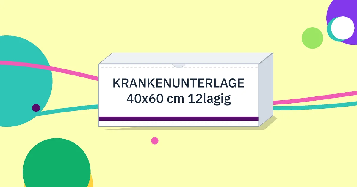 Symbolbild: Packung mit der Aufschrift KRANKENUNTERLAGE 40x60 cm 12lagig (PZN 09301789) – Verfügbarkeit und Bezug in Apotheken in Frankfurt am Main