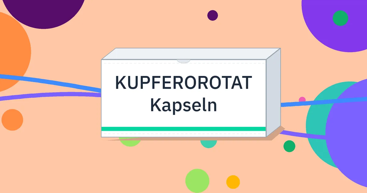 Symbolbild: Packung mit der Aufschrift KUPFEROROTAT Kapseln (PZN 01024818) – Verfügbarkeit und Bezug in Apotheken in Frankfurt am Main