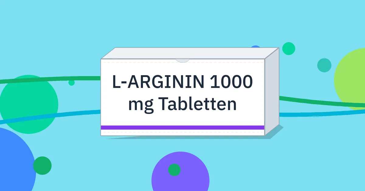 Symbolbild: Packung mit der Aufschrift L-ARGININ 1000 mg Tabletten (PZN 16355834) – Verfügbarkeit und Bezug in Apotheken in Frankfurt am Main