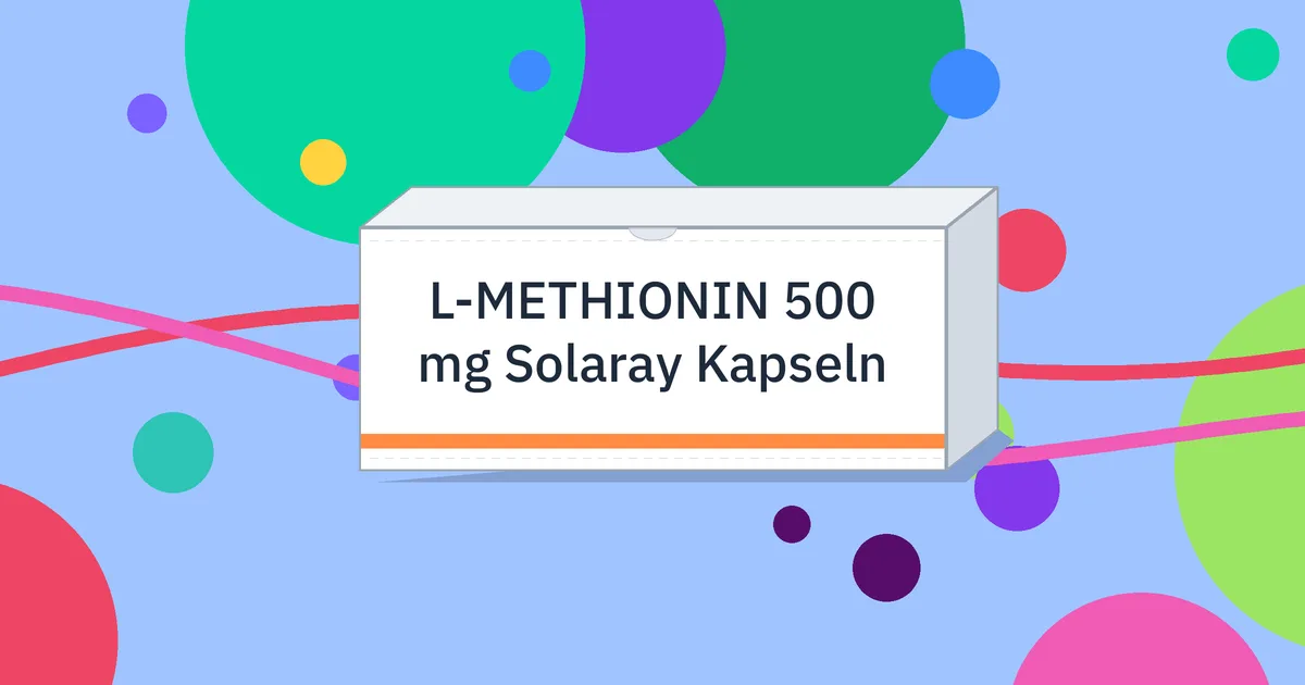Symbolbild: Packung mit der Aufschrift L-METHIONIN 500 mg Solaray Kapseln (PZN 07556522) – Verfügbarkeit und Bezug in Apotheken in Frankfurt am Main