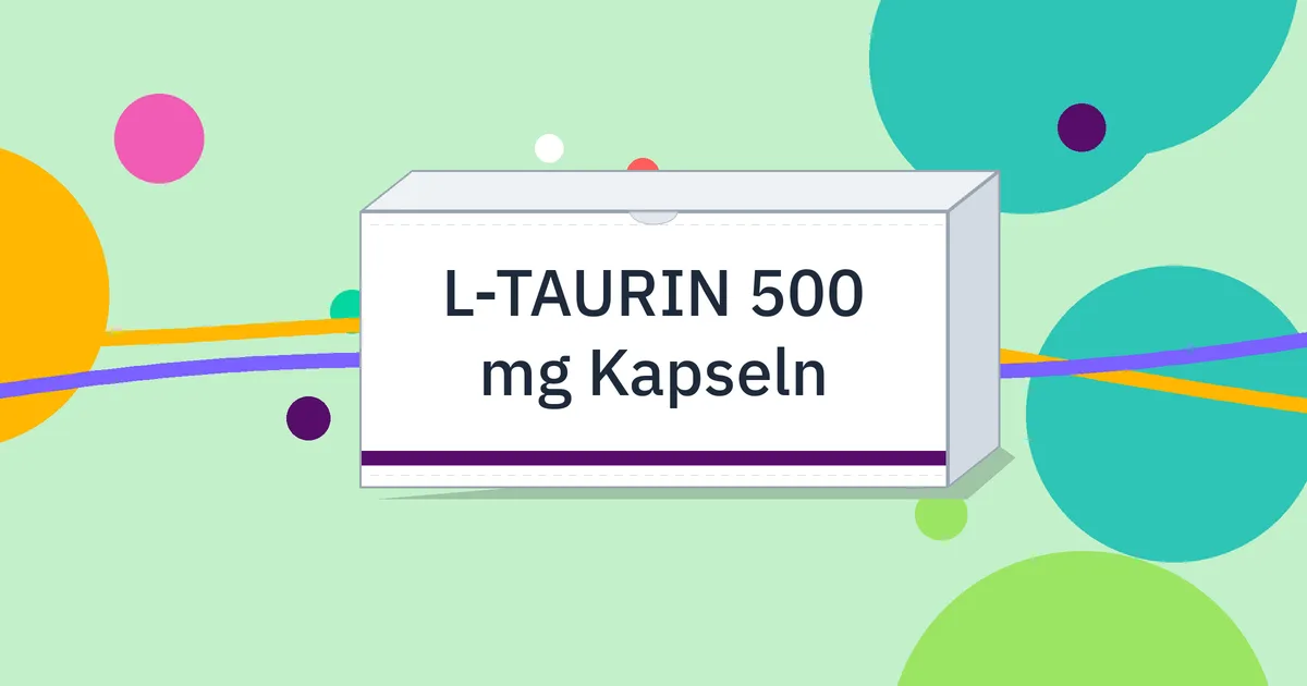 Symbolbild: Packung mit der Aufschrift L-TAURIN 500 mg Kapseln (PZN 01290661) – Verfügbarkeit und Bezug in Apotheken in Frankfurt am Main