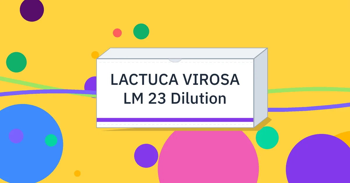 Symbolbild: Packung mit der Aufschrift LACTUCA VIROSA LM 23 Dilution (PZN 13520959) – Verfügbarkeit und Bezug in Apotheken in Frankfurt am Main
