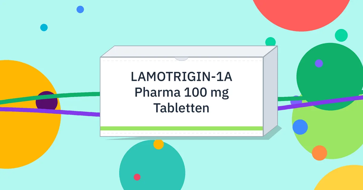 Symbolbild: Packung mit der Aufschrift LAMOTRIGIN-1A Pharma 100 mg Tabletten (PZN 01029922) – Verfügbarkeit und Bezug in Apotheken in Frankfurt am Main