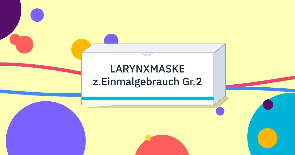 Symbolbild: Packung mit der Aufschrift LARYNXMASKE z.Einmalgebrauch Gr.2 (PZN 15740352) – Verfügbarkeit und Bezug in Apotheken in Frankfurt am Main