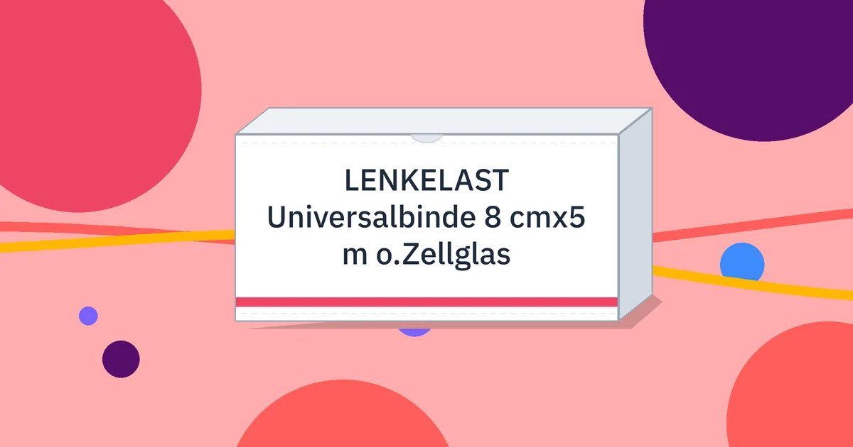 Symbolbild: Packung mit der Aufschrift LENKELAST Universalbinde 8 cmx5 m o.Zellglas (PZN 10931633) – Verfügbarkeit und Bezug in Apotheken in Frankfurt am Main