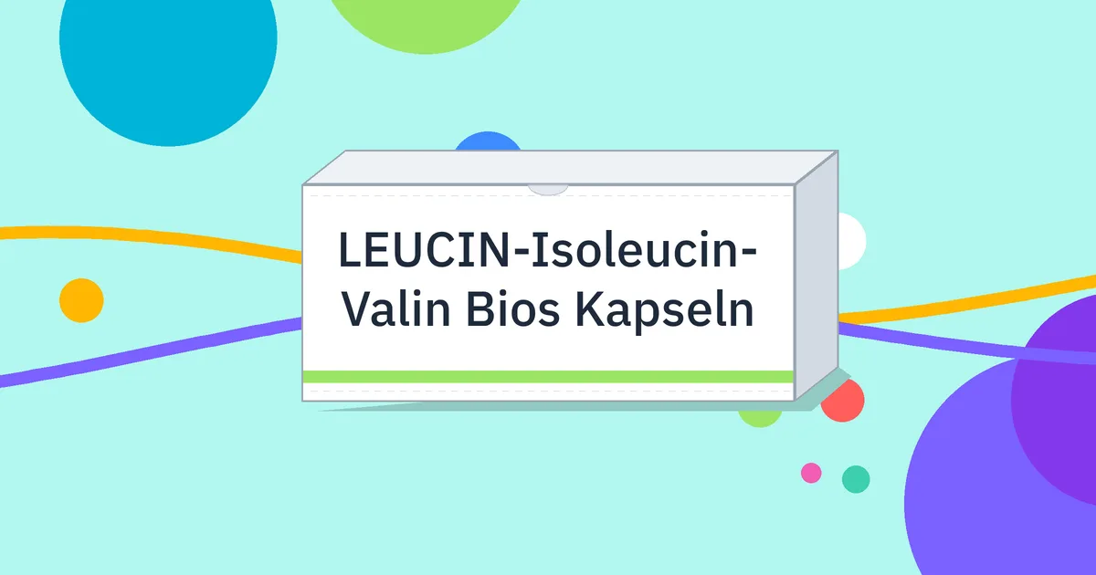 Symbolbild: Packung mit der Aufschrift LEUCIN-Isoleucin-Valin Bios Kapseln (PZN 17755613) – Verfügbarkeit und Bezug in Apotheken in Frankfurt am Main