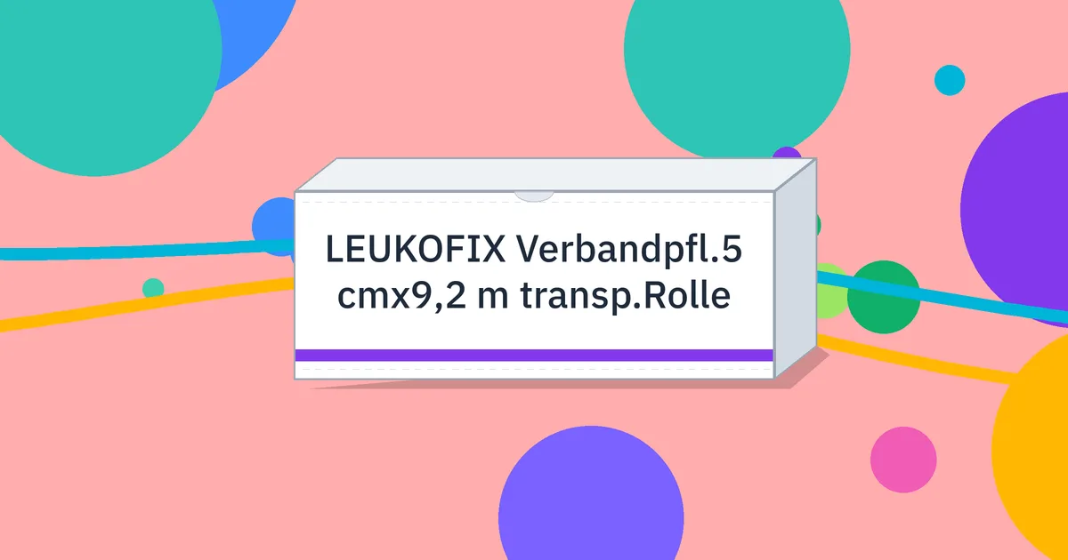 Symbolbild: Packung mit der Aufschrift LEUKOFIX Verbandpfl.5 cmx9,2 m transp.Rolle (PZN 12775829) – Verfügbarkeit und Bezug in Apotheken in Frankfurt am Main