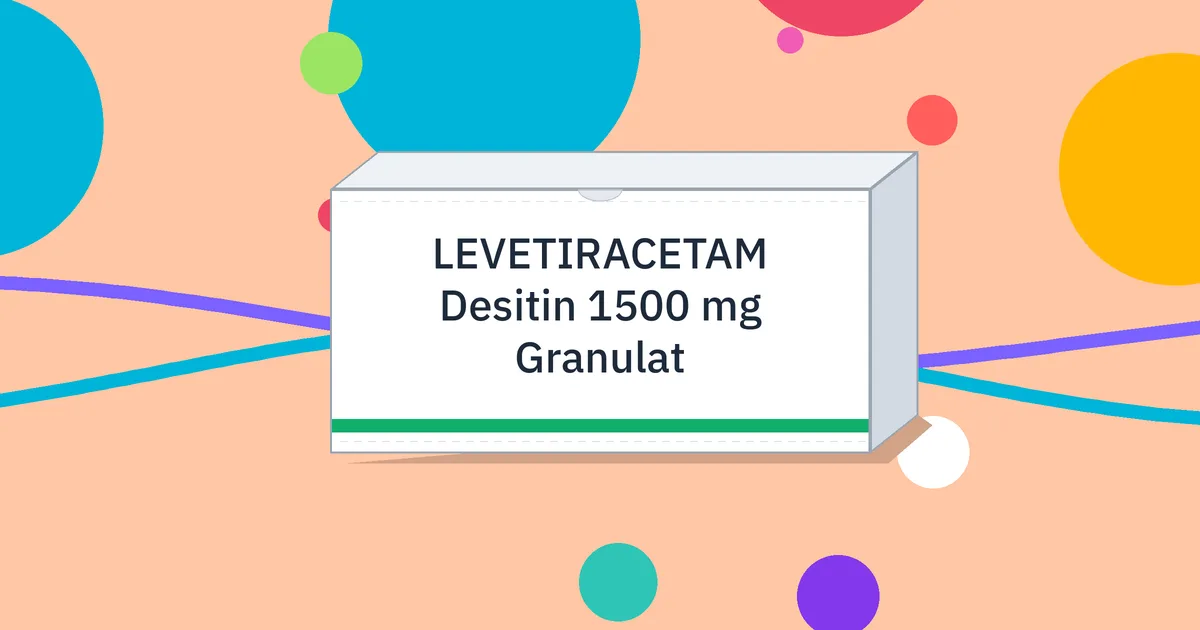 Symbolbild: Packung mit der Aufschrift LEVETIRACETAM Desitin 1500 mg Granulat (PZN 08891990) – Verfügbarkeit und Bezug in Apotheken in Frankfurt am Main
