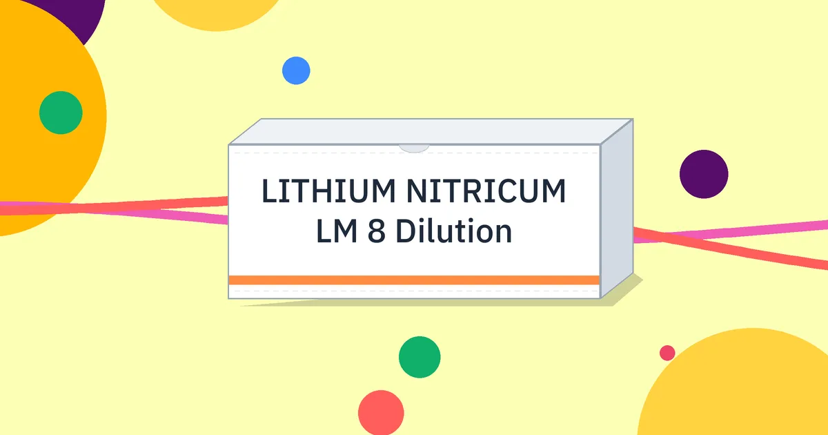 Symbolbild: Packung mit der Aufschrift LITHIUM NITRICUM LM 8 Dilution (PZN 12932418) – Verfügbarkeit und Bezug in Apotheken in Frankfurt am Main