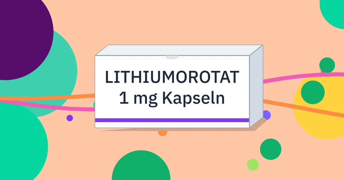 Symbolbild: Packung mit der Aufschrift LITHIUMOROTAT 1 mg Kapseln (PZN 20349466) – Verfügbarkeit und Bezug in Apotheken in Frankfurt am Main