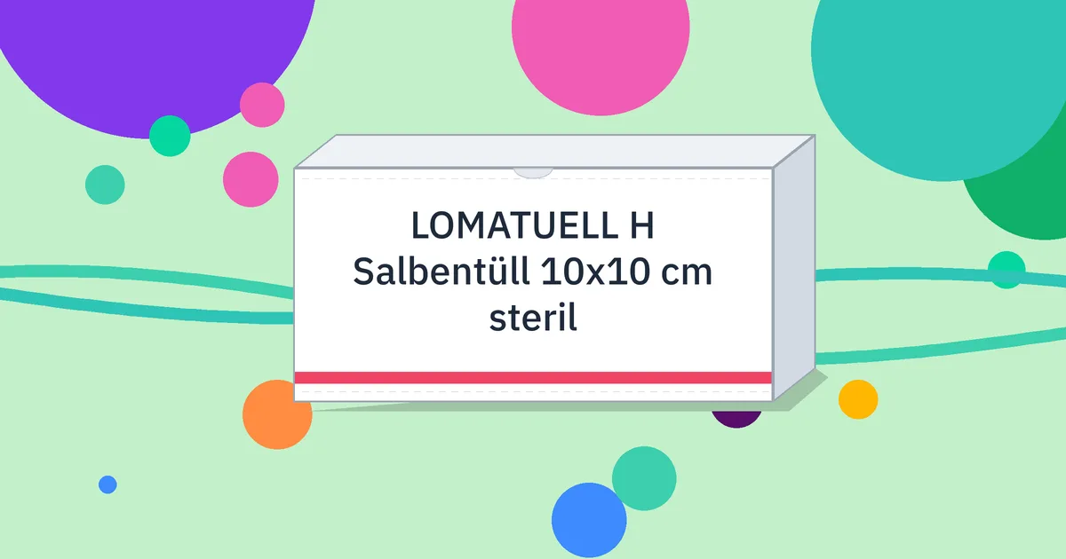 Symbolbild: Packung mit der Aufschrift LOMATUELL H Salbentüll 10x10 cm steril (PZN 17370847) – Verfügbarkeit und Bezug in Apotheken in Frankfurt am Main