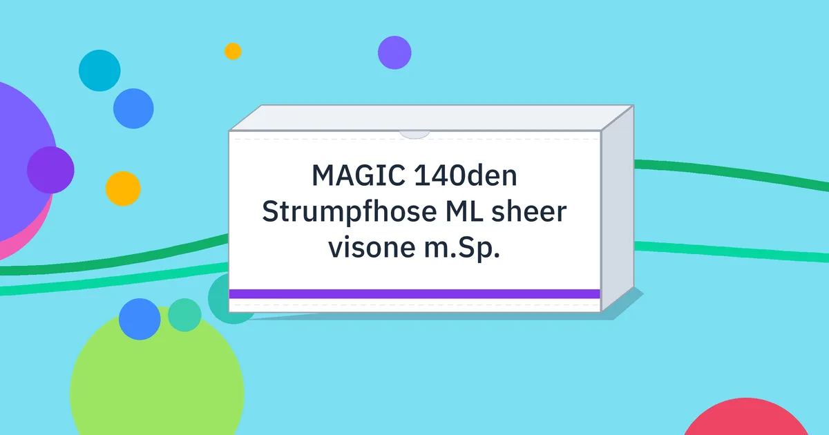 Symbolbild: Packung mit der Aufschrift MAGIC 140den Strumpfhose ML sheer visone m.Sp. (PZN 16182090) – Verfügbarkeit und Bezug in Apotheken in Frankfurt am Main