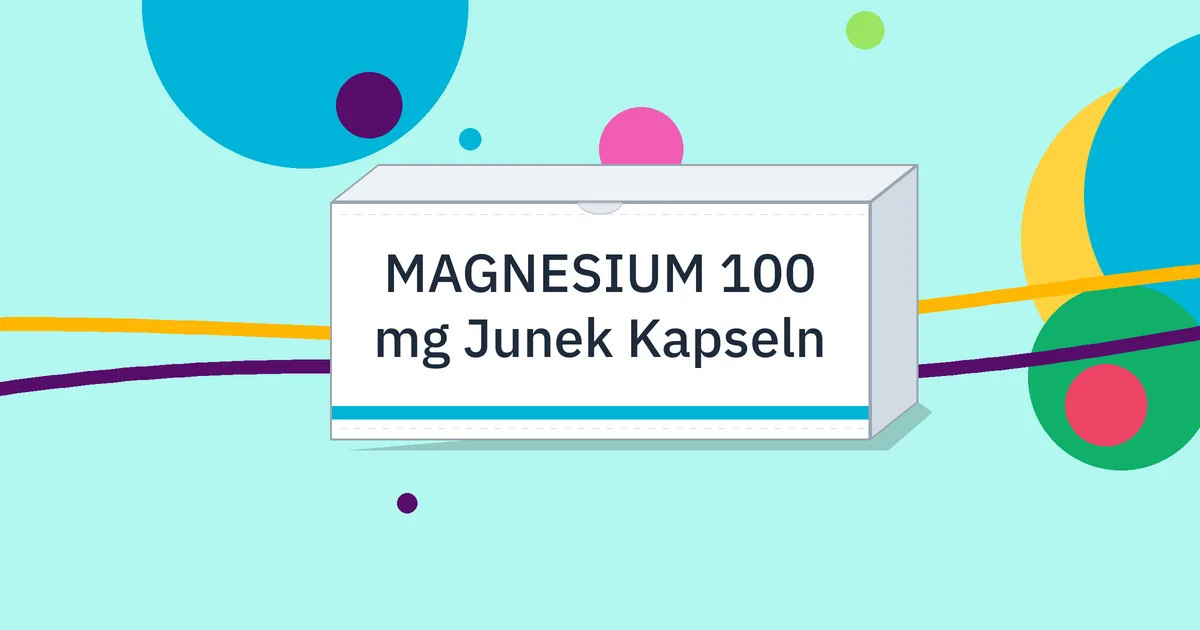 Symbolbild: Packung mit der Aufschrift MAGNESIUM 100 mg Junek Kapseln (PZN 03512350) – Verfügbarkeit und Bezug in Apotheken in Frankfurt am Main
