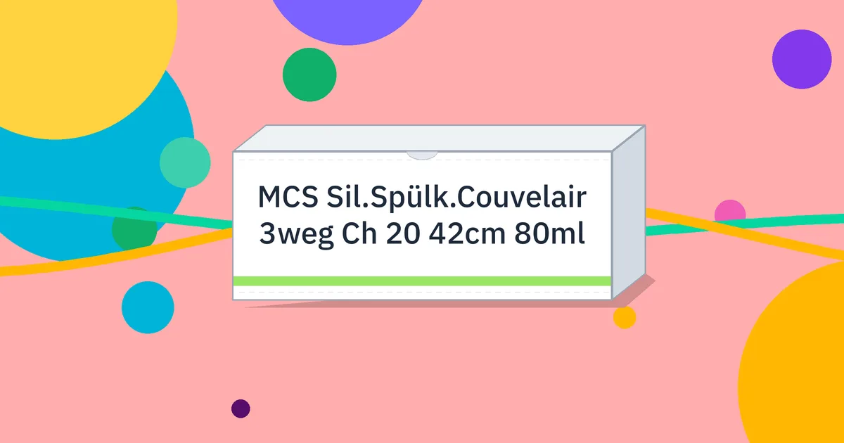 Symbolbild: Packung mit der Aufschrift MCS Sil.Spülk.Couvelair 3weg Ch 20 42cm 80ml (PZN 04802848) – Verfügbarkeit und Bezug in Apotheken in Frankfurt am Main