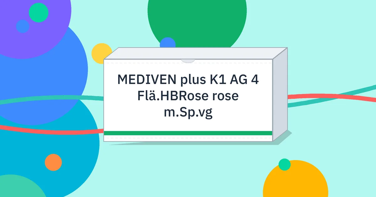 Symbolbild: Packung mit der Aufschrift MEDIVEN plus K1 AG 4 Flä.HBRose rose m.Sp.vg (PZN 15911983) – Verfügbarkeit und Bezug in Apotheken in Frankfurt am Main