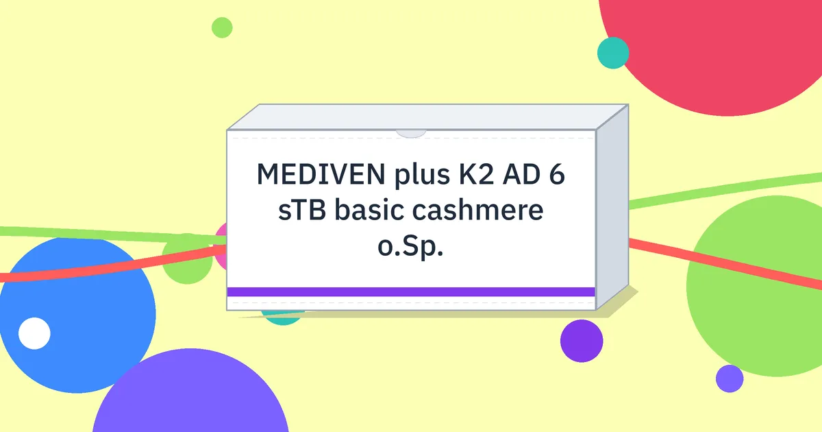 Symbolbild: Packung mit der Aufschrift MEDIVEN plus K2 AD 6 sTB basic cashmere o.Sp. (PZN 15095489) – Verfügbarkeit und Bezug in Apotheken in Frankfurt am Main