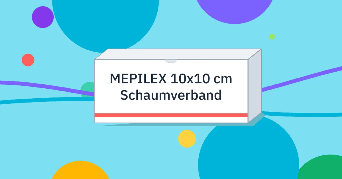 Symbolbild: Packung mit der Aufschrift MEPILEX 10x10 cm Schaumverband (PZN 19460477) – Verfügbarkeit und Bezug in Apotheken in Frankfurt am Main