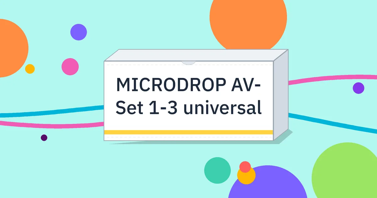 Symbolbild: Packung mit der Aufschrift MICRODROP AV-Set 1-3 universal (PZN 07098692) – Verfügbarkeit und Bezug in Apotheken in Frankfurt am Main