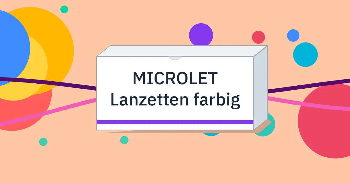 Symbolbild: Packung mit der Aufschrift MICROLET Lanzetten farbig (PZN 16625392) – Verfügbarkeit und Bezug in Apotheken in Frankfurt am Main