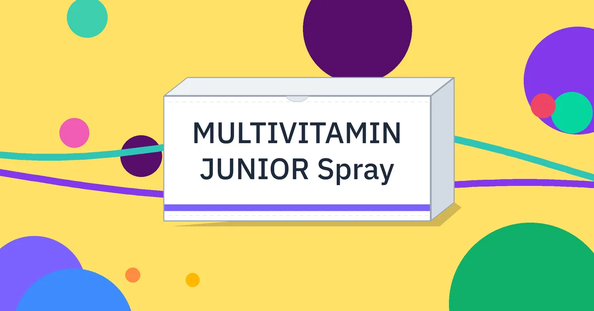 Symbolbild: Packung mit der Aufschrift MULTIVITAMIN JUNIOR Spray (PZN 17441671) – Verfügbarkeit und Bezug in Apotheken in Frankfurt am Main
