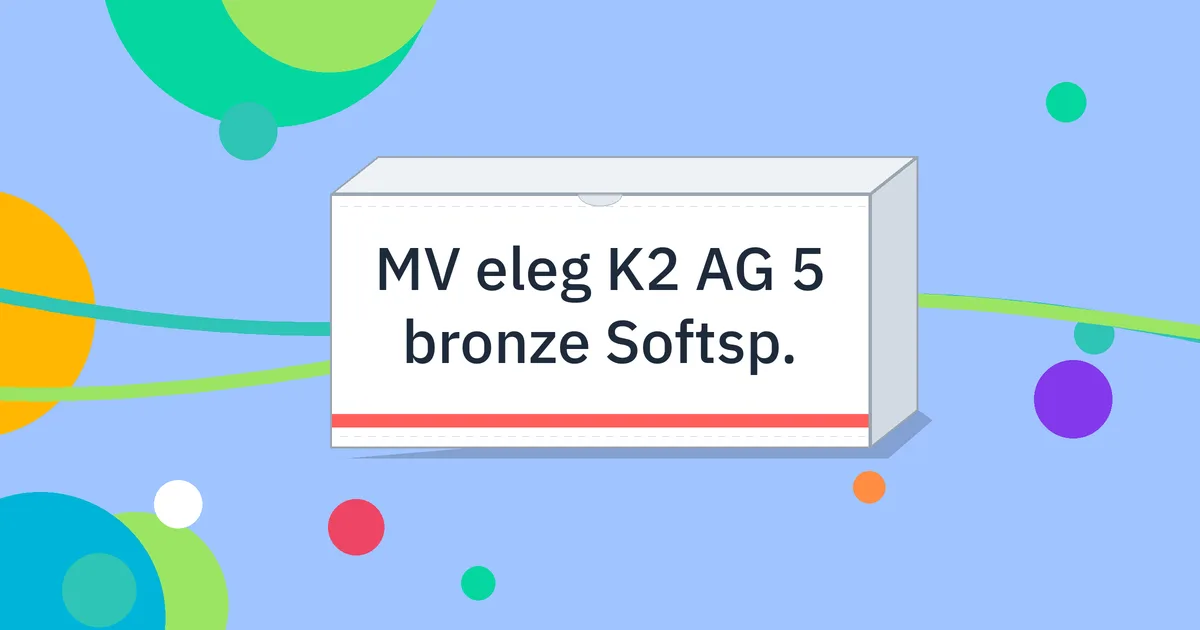 Symbolbild: Packung mit der Aufschrift MV eleg K2 AG 5 bronze Softsp. (PZN 14719723) – Verfügbarkeit und Bezug in Apotheken in Frankfurt am Main