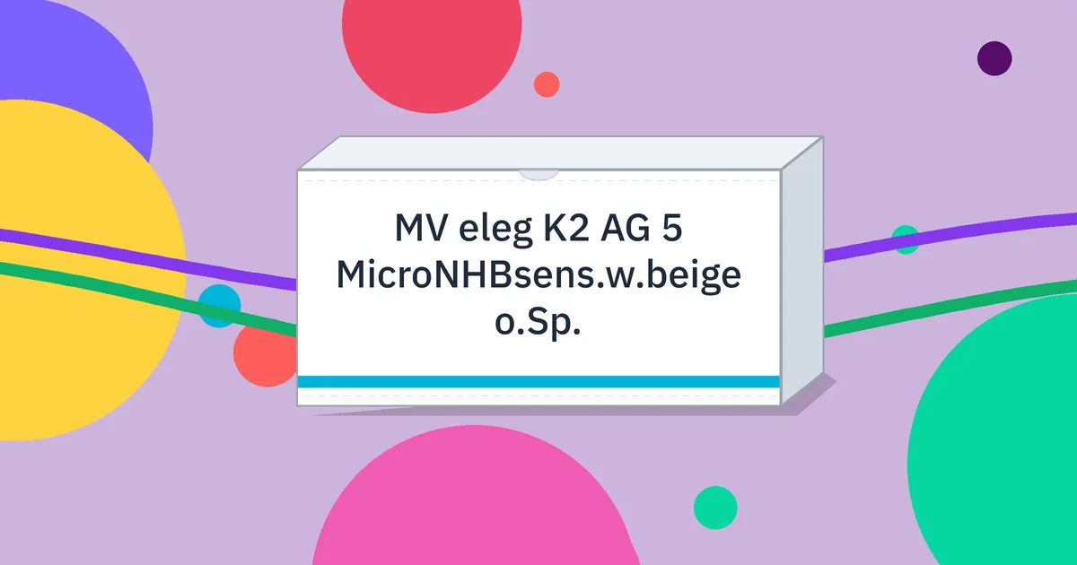 Symbolbild: Packung mit der Aufschrift MV eleg K2 AG 5 MicroNHBsens.w.beige o.Sp. (PZN 15725648) – Verfügbarkeit und Bezug in Apotheken in Frankfurt am Main