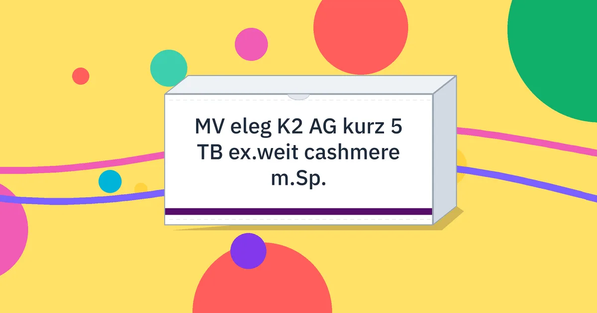 Symbolbild: Packung mit der Aufschrift MV eleg K2 AG kurz 5 TB ex.weit cashmere m.Sp. (PZN 15273637) – Verfügbarkeit und Bezug in Apotheken in Frankfurt am Main