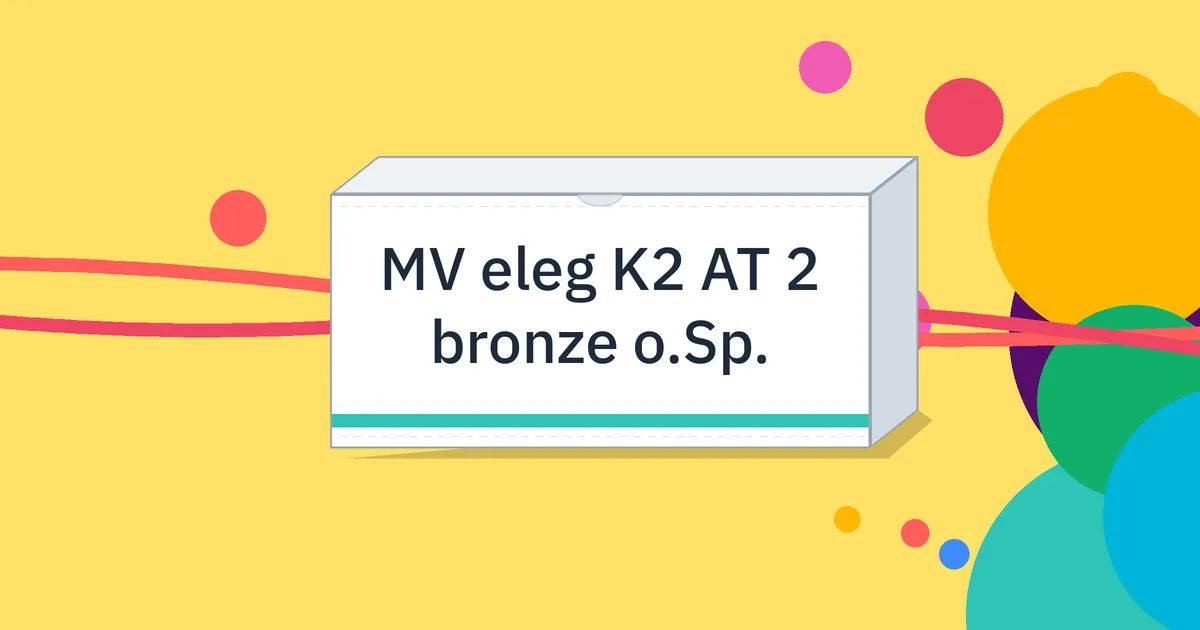 Symbolbild: Packung mit der Aufschrift MV eleg K2 AT 2 bronze o.Sp. (PZN 15284641) – Verfügbarkeit und Bezug in Apotheken in Frankfurt am Main