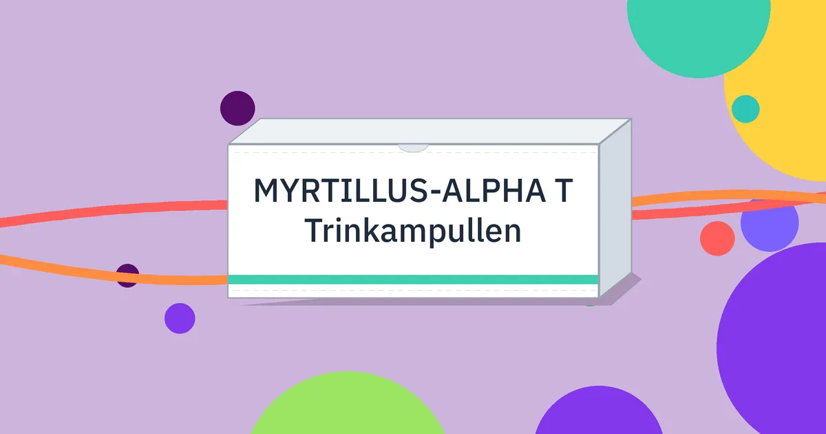 Symbolbild: Packung mit der Aufschrift MYRTILLUS-ALPHA T Trinkampullen (PZN 10222575) – Verfügbarkeit und Bezug in Apotheken in Frankfurt am Main