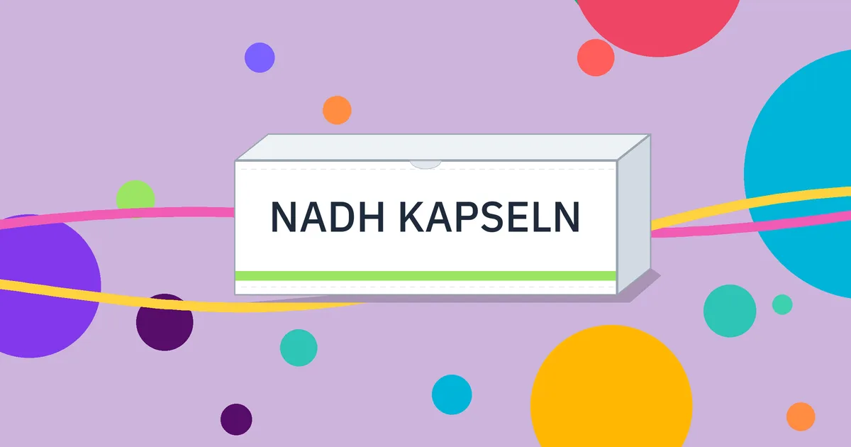 Symbolbild: Packung mit der Aufschrift NADH KAPSELN (PZN 20643467) – Verfügbarkeit und Bezug in Apotheken in Frankfurt am Main