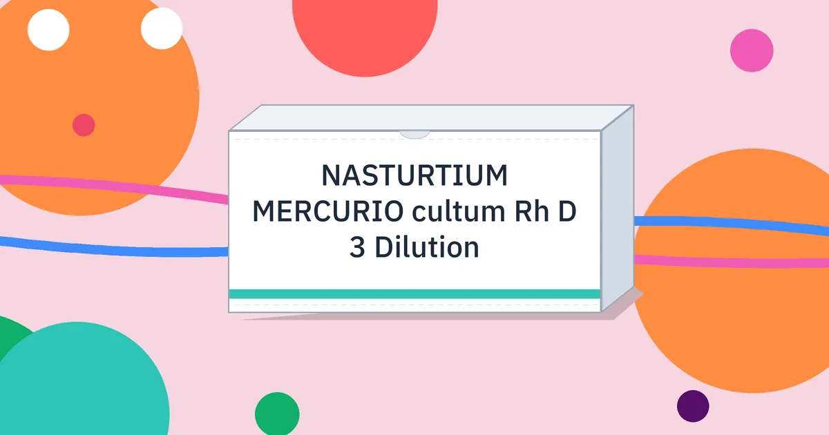 Symbolbild: Packung mit der Aufschrift NASTURTIUM MERCURIO cultum Rh D 3 Dilution (PZN 01630329) – Verfügbarkeit und Bezug in Apotheken in Frankfurt am Main