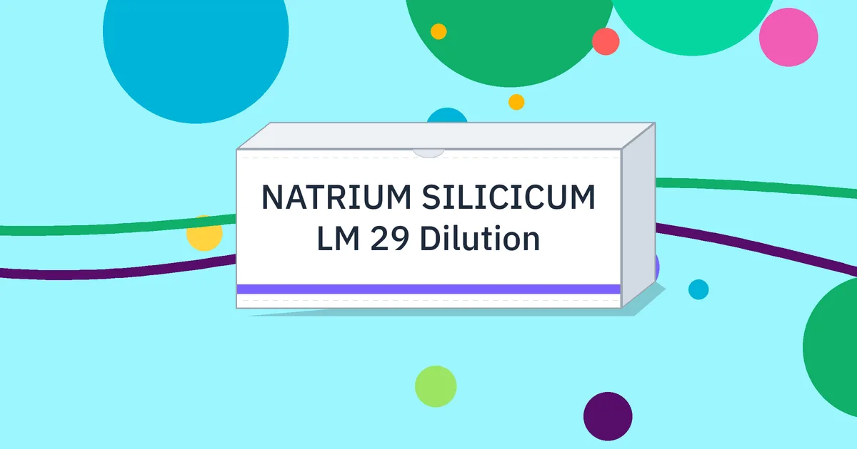 Symbolbild: Packung mit der Aufschrift NATRIUM SILICICUM LM 29 Dilution (PZN 12967026) – Verfügbarkeit und Bezug in Apotheken in Frankfurt am Main