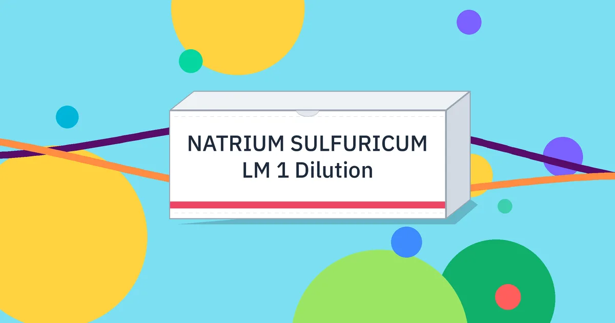 Symbolbild: Packung mit der Aufschrift NATRIUM SULFURICUM LM 1 Dilution (PZN 12967138) – Verfügbarkeit und Bezug in Apotheken in Frankfurt am Main