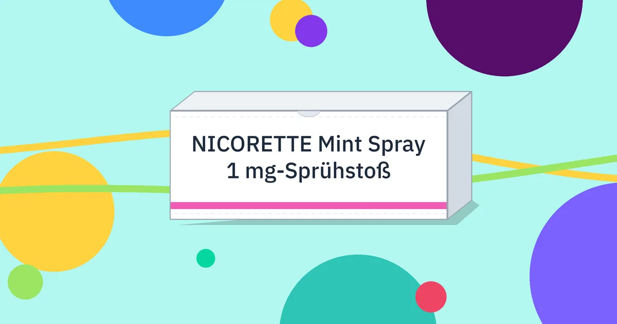 Symbolbild: Packung mit der Aufschrift NICORETTE Mint Spray 1 mg-Sprühstoß (PZN 16679465) – Verfügbarkeit und Bezug in Apotheken in Frankfurt am Main