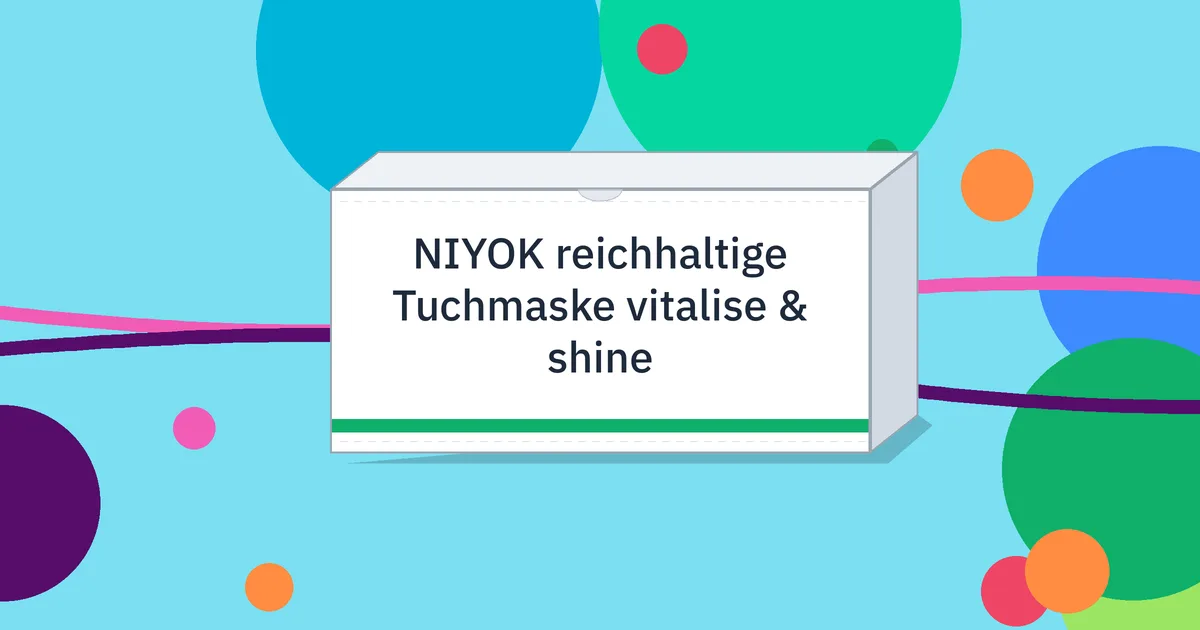 Symbolbild: Packung mit der Aufschrift NIYOK reichhaltige Tuchmaske vitalise & shine (PZN 20587728) – Verfügbarkeit und Bezug in Apotheken in Frankfurt am Main