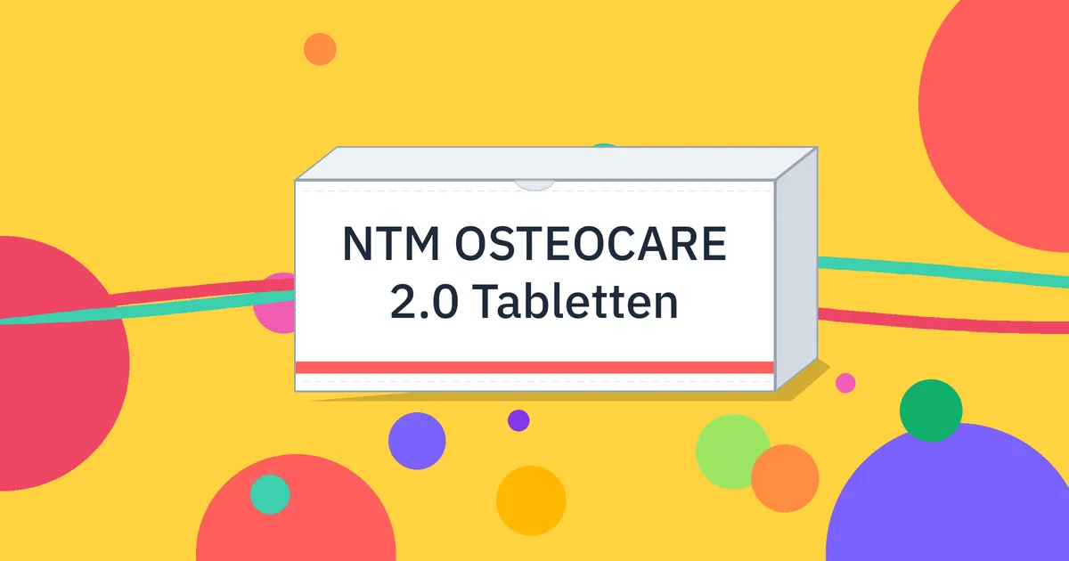 Symbolbild: Packung mit der Aufschrift NTM OSTEOCARE 2.0 Tabletten (PZN 10781458) – Verfügbarkeit und Bezug in Apotheken in Frankfurt am Main