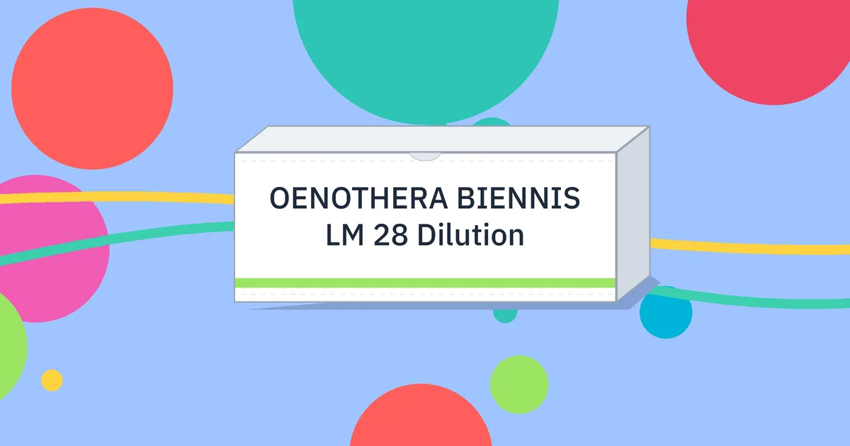 Symbolbild: Packung mit der Aufschrift OENOTHERA BIENNIS LM 28 Dilution (PZN 13623010) – Verfügbarkeit und Bezug in Apotheken in Frankfurt am Main