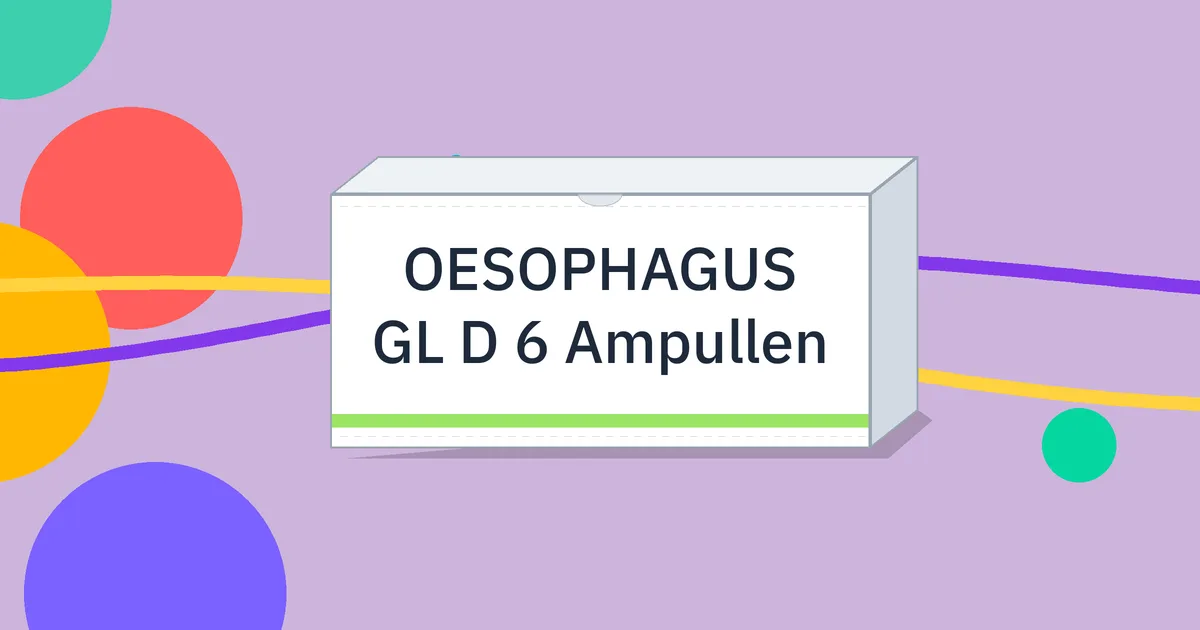 Symbolbild: Packung mit der Aufschrift OESOPHAGUS GL D 6 Ampullen (PZN 02944194) – Verfügbarkeit und Bezug in Apotheken in Frankfurt am Main