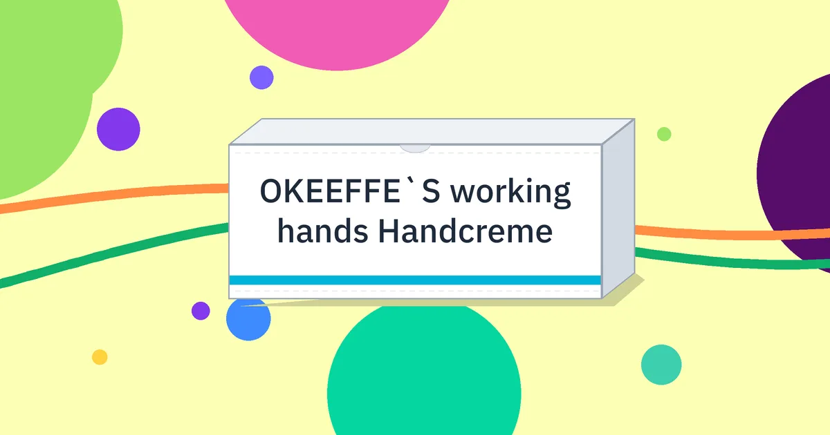 Symbolbild: Packung mit der Aufschrift OKEEFFE`S working hands Handcreme (PZN 19473706) – Verfügbarkeit und Bezug in Apotheken in Frankfurt am Main