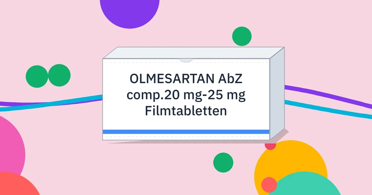 Symbolbild: Packung mit der Aufschrift OLMESARTAN AbZ comp.20 mg-25 mg Filmtabletten (PZN 12370759) – Verfügbarkeit und Bezug in Apotheken in Frankfurt am Main